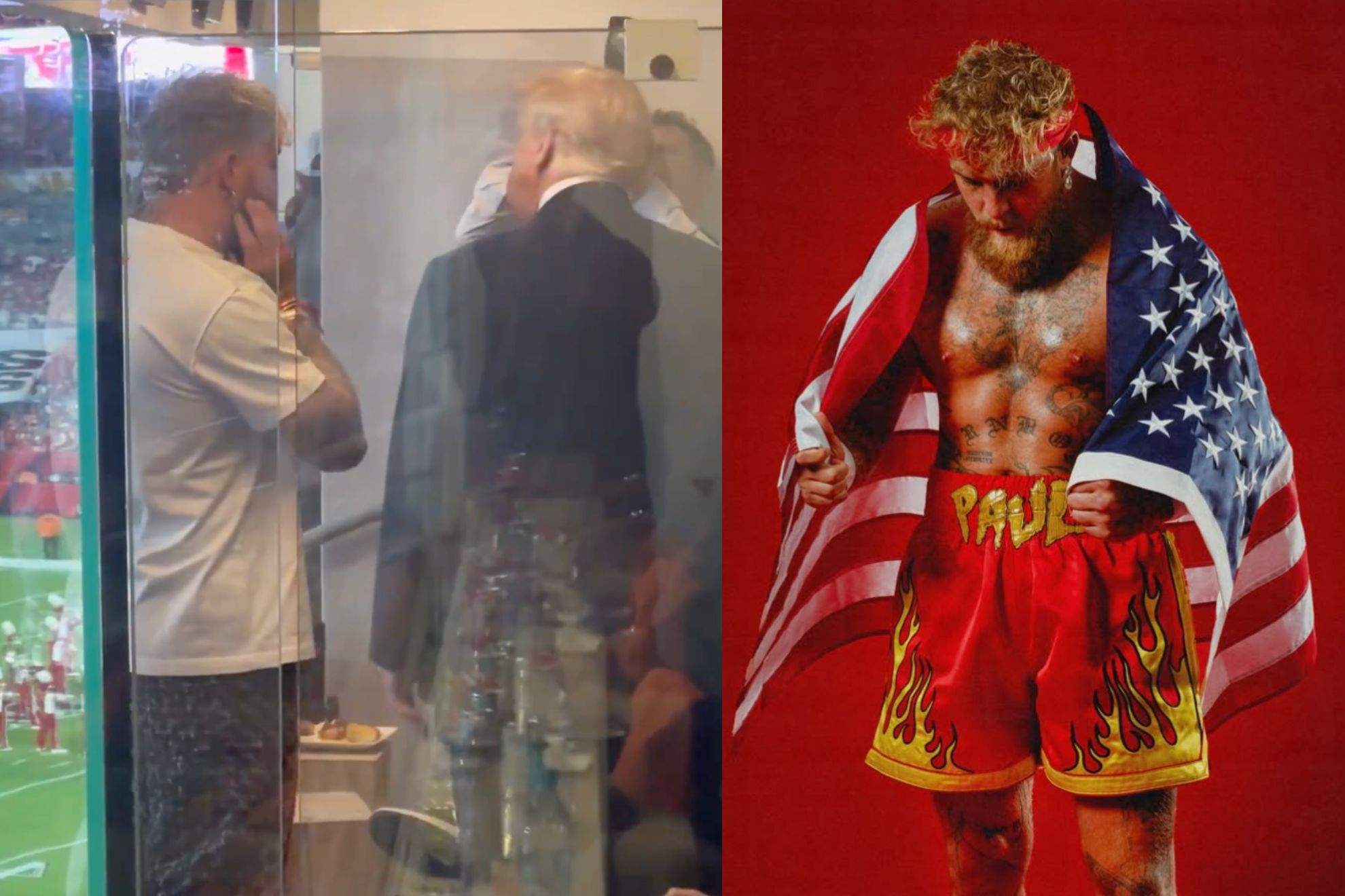 Jake Paul strange hand gestures to Trump at the CFP title game spark ...