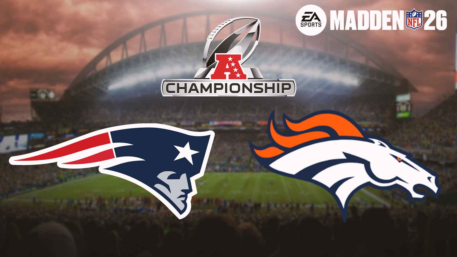 Patriots vs. Broncos AFC championship results according to Madden 26