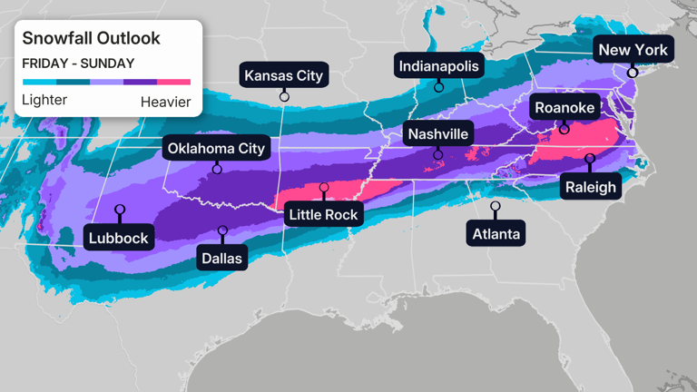 Major winter storm targets the South, East Friday into the weekend with ...
