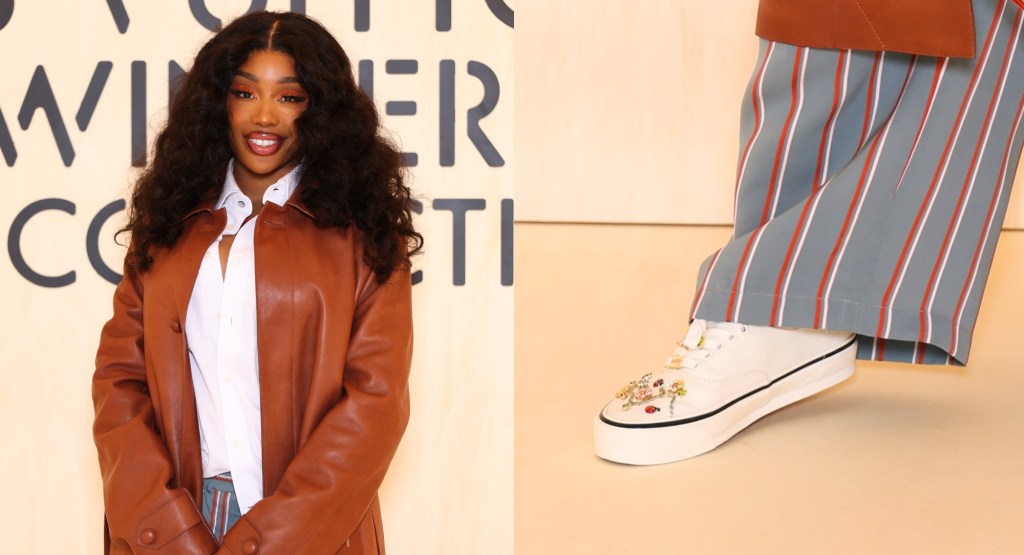 SZA shows off Vans with crystal lady bug embellishments at the Louis ...