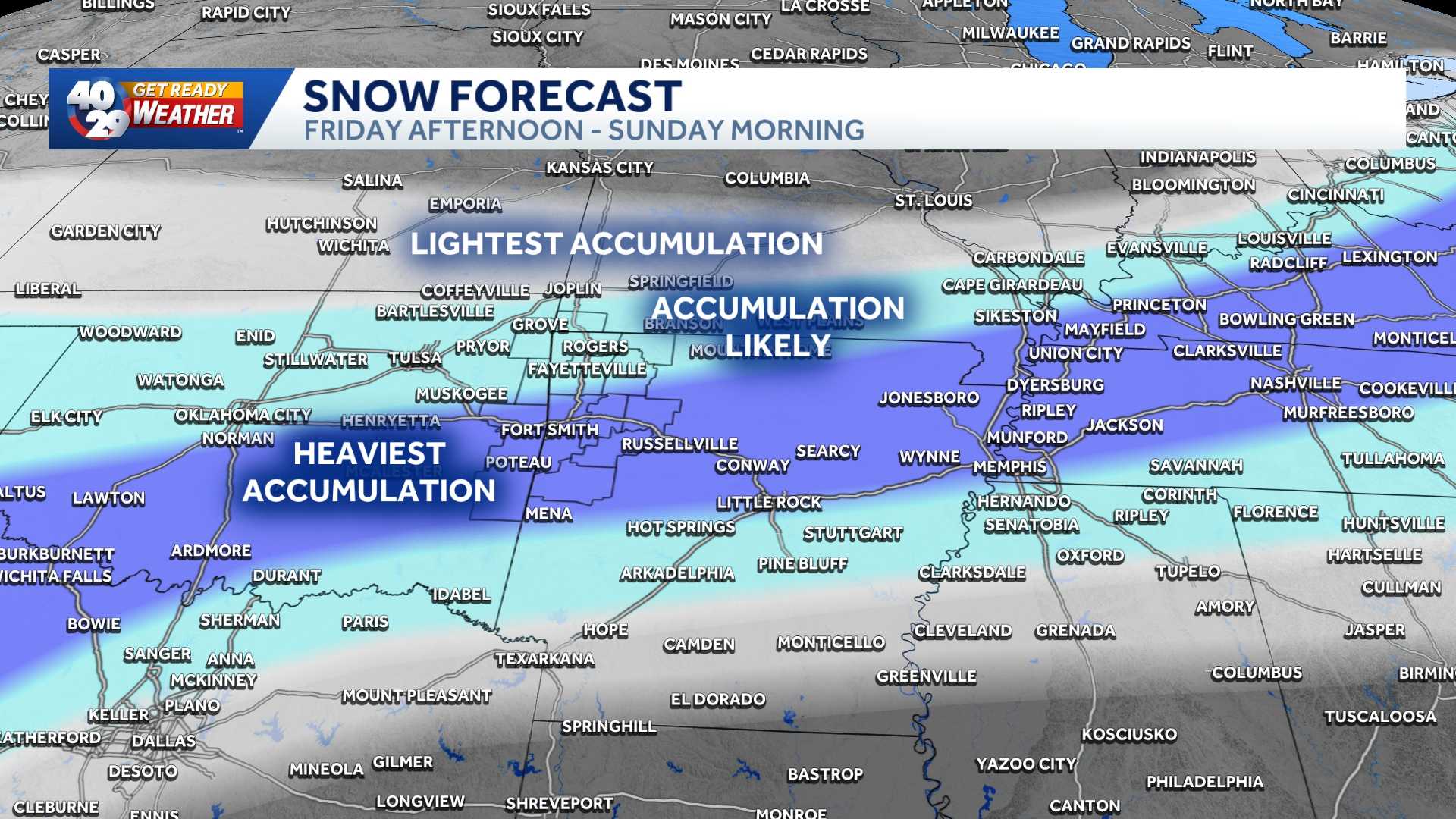 Arkansas: Snow and sleet expected in this weekend's storm