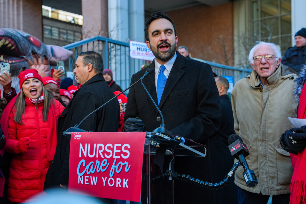 NYC mayor Zohran Mamdani and US Sen. Bernie Sanders rally with nurses ...