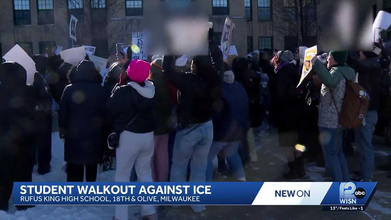 Rufus King High School students walk out in protest of immigration raids