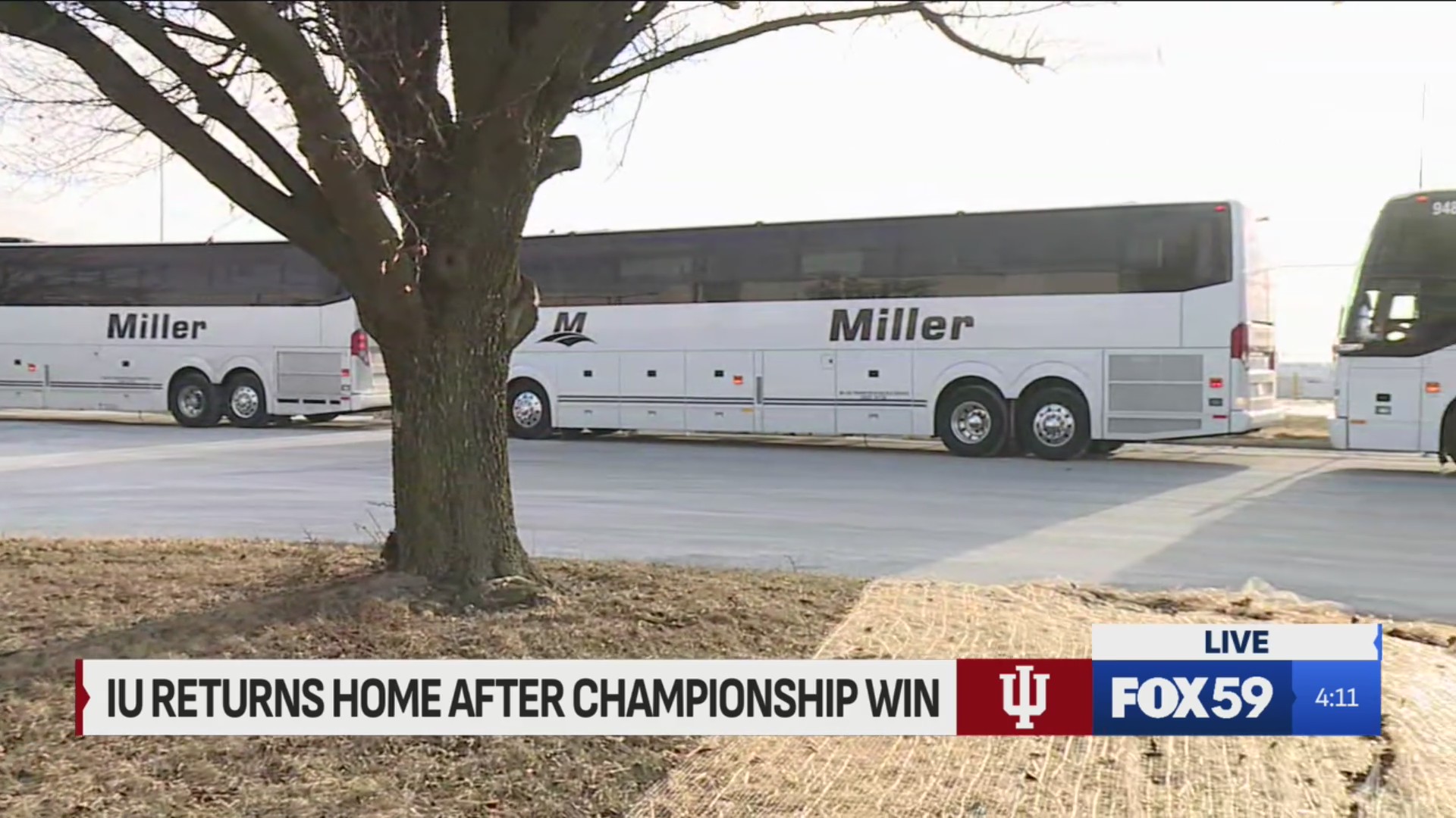 Hoosiers football team arrives back home after championship win