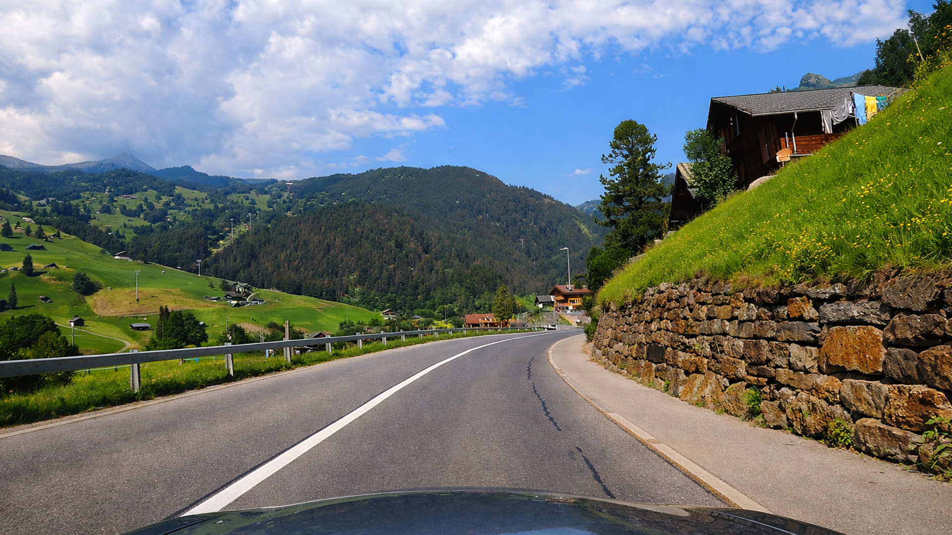 Scenic alpine drive from Grindelwald to Lauterbrunnen (4K)