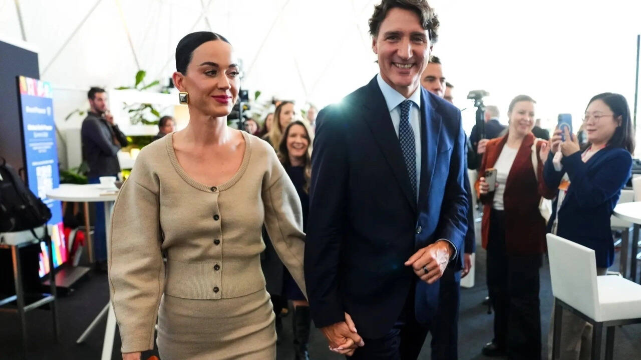 Katy Perry and Justin Trudeau hold hands as they attend first public ...