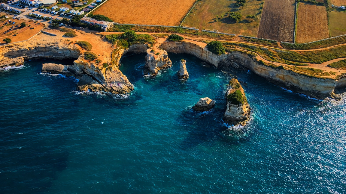 Beautiful cliffside coast with clear blue water