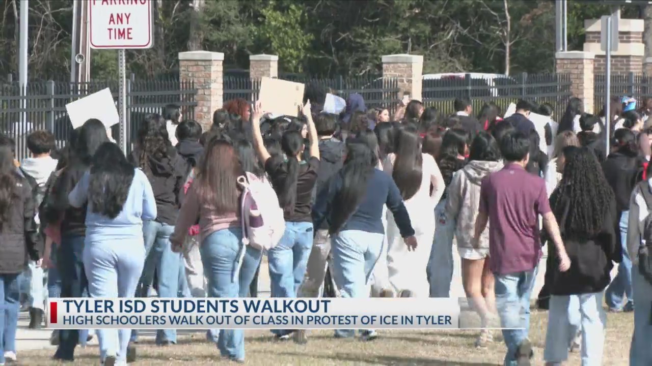 Tyler ISD students walkout in protest of recent ICE activity