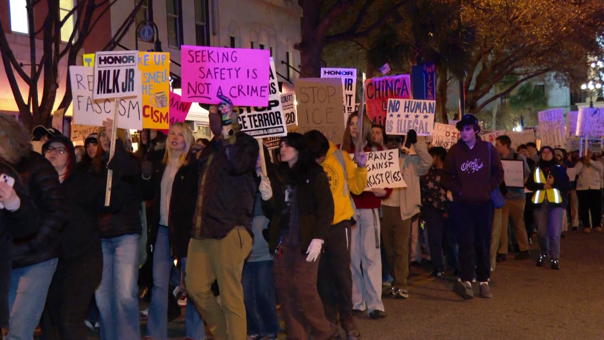 Protest takes place at SC State House as Trump marks first year of ...