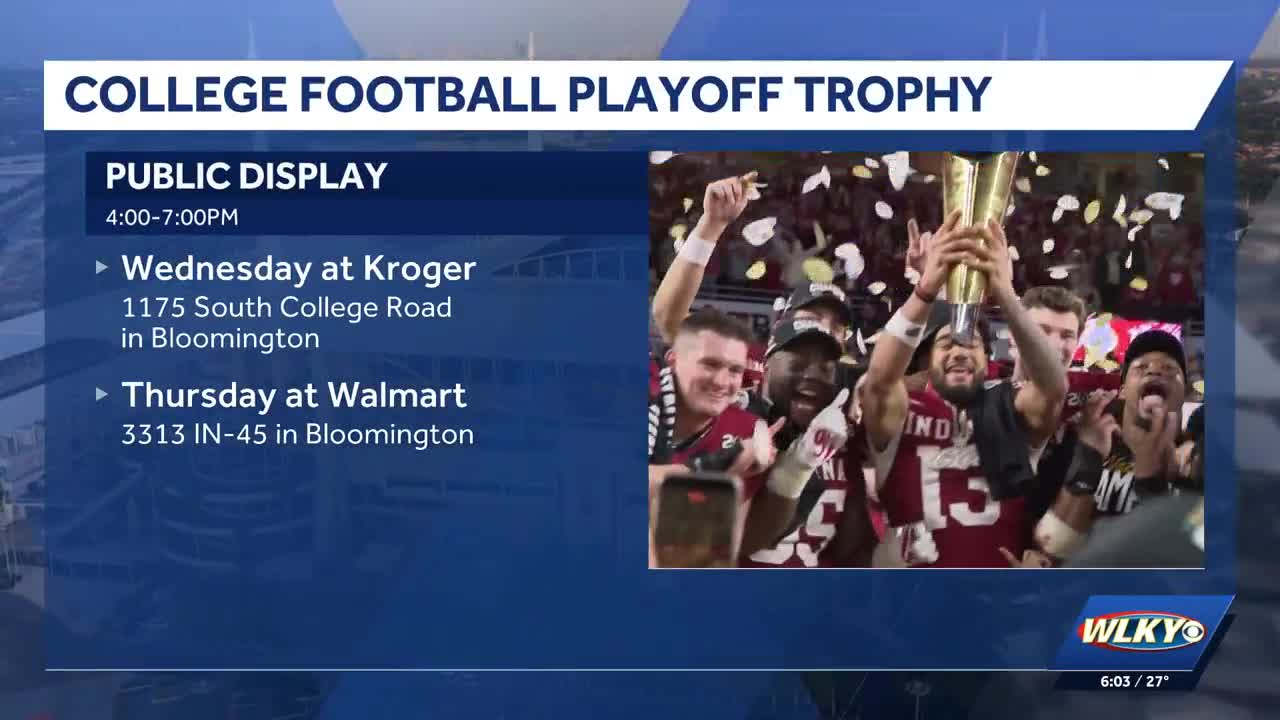 IU's national championship trophy to be on display in Bloomington