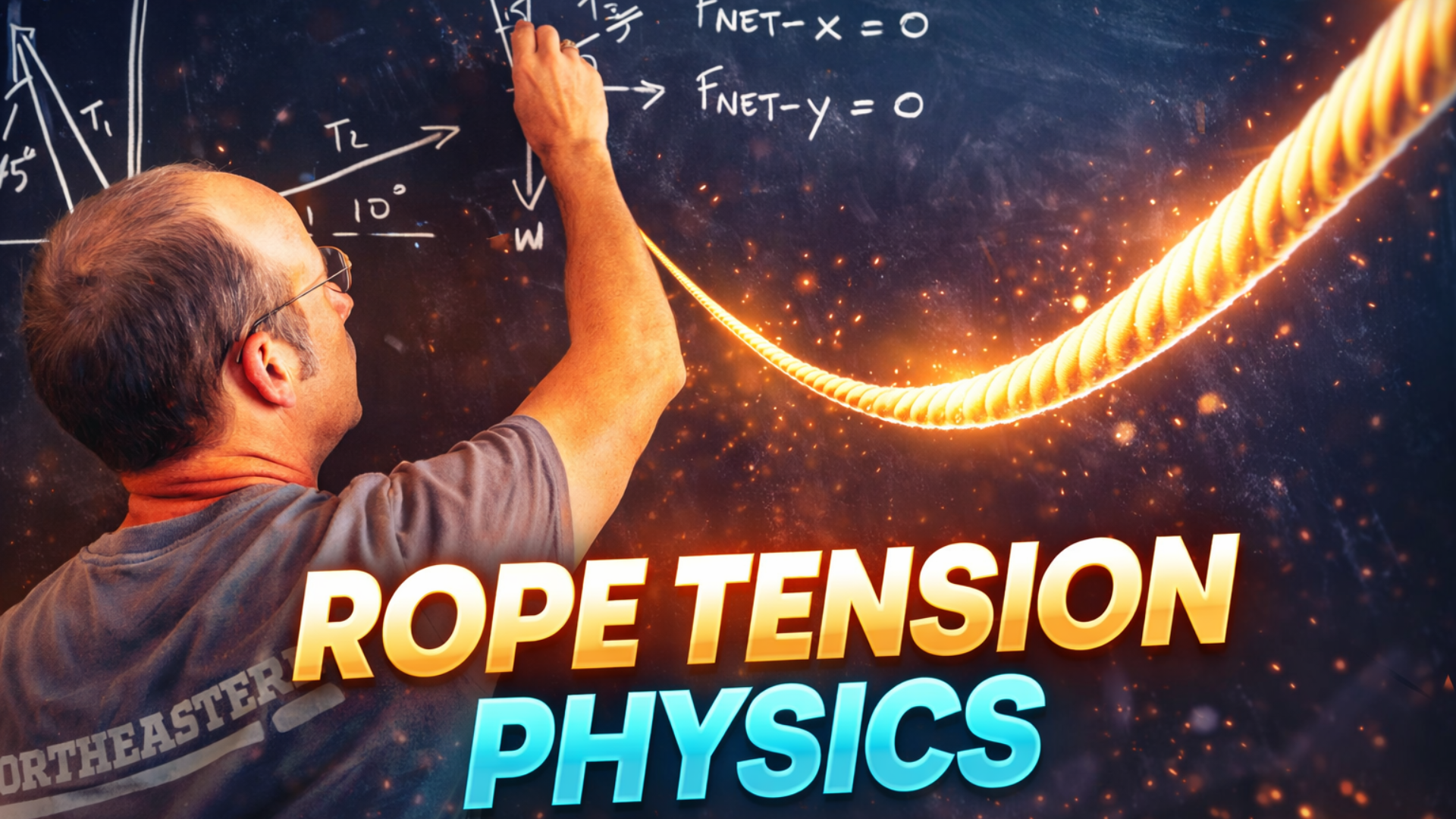 How to calculate tension in a rope pulled by a firefighter