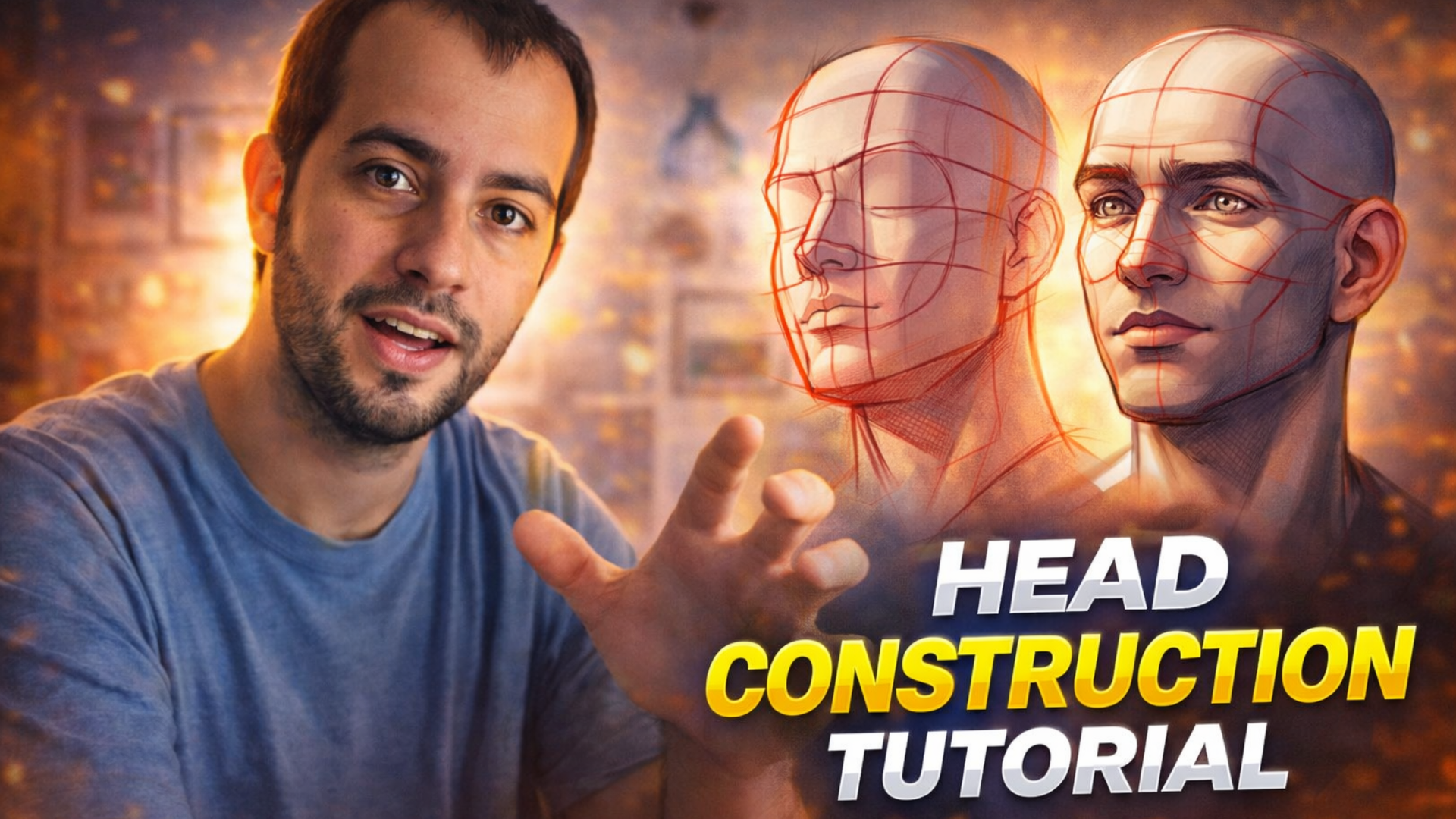 How to draw the human head step by step from sketch to final art