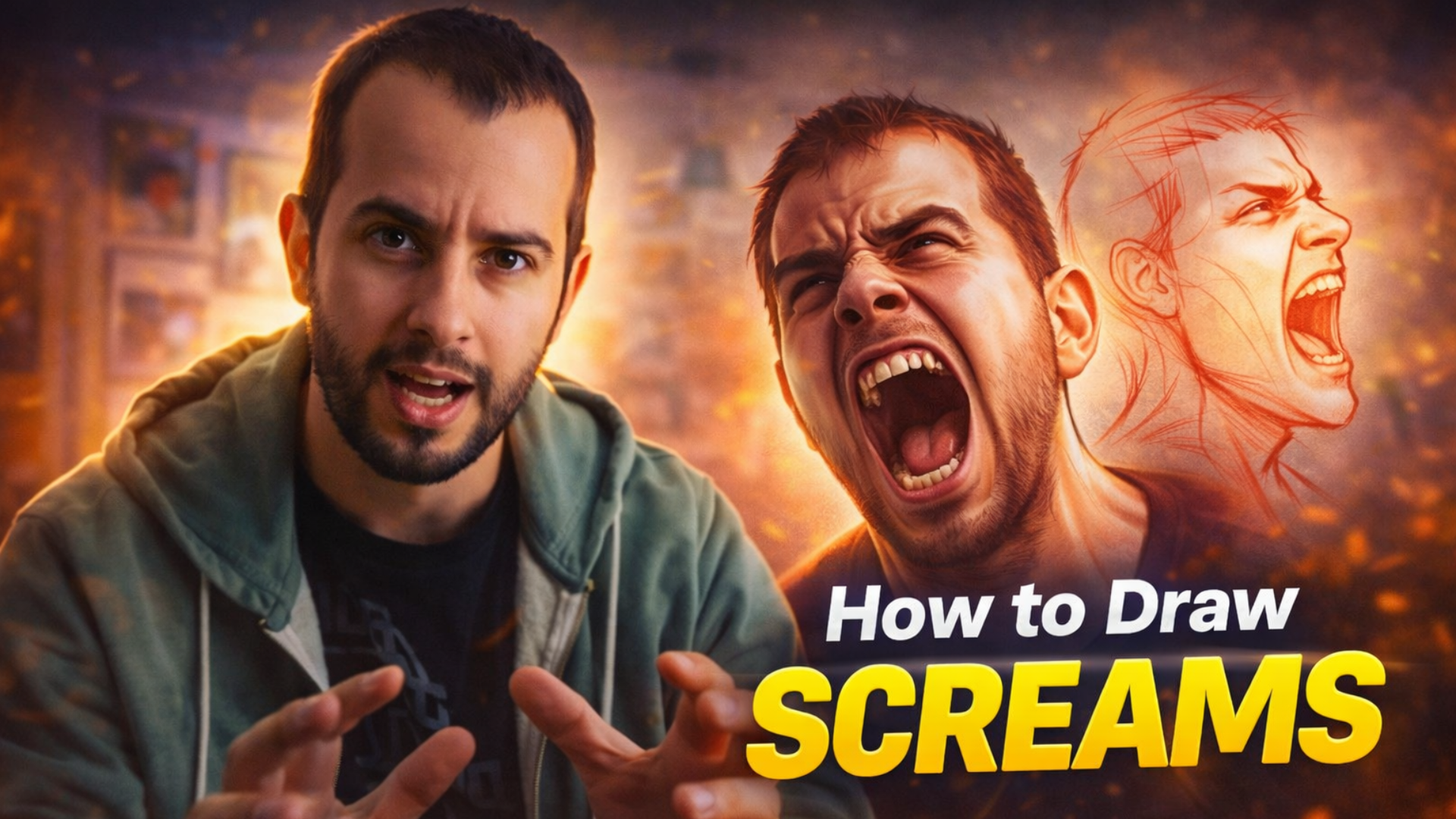 The right way to draw screaming facial expressions