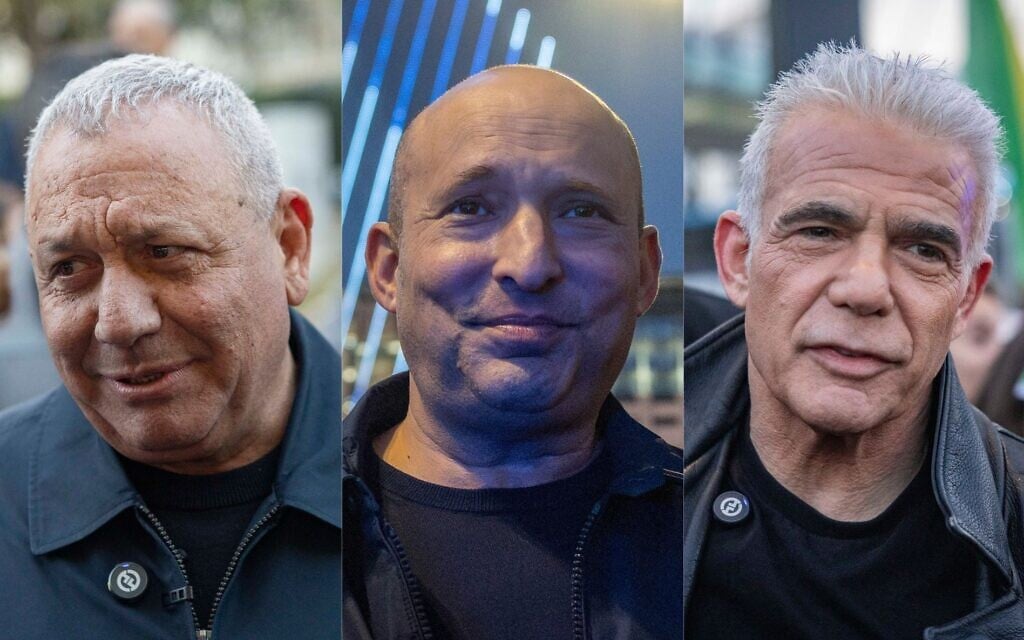 Poll: Merger of Bennett, Lapid and Eisenkot would yield biggest party ...