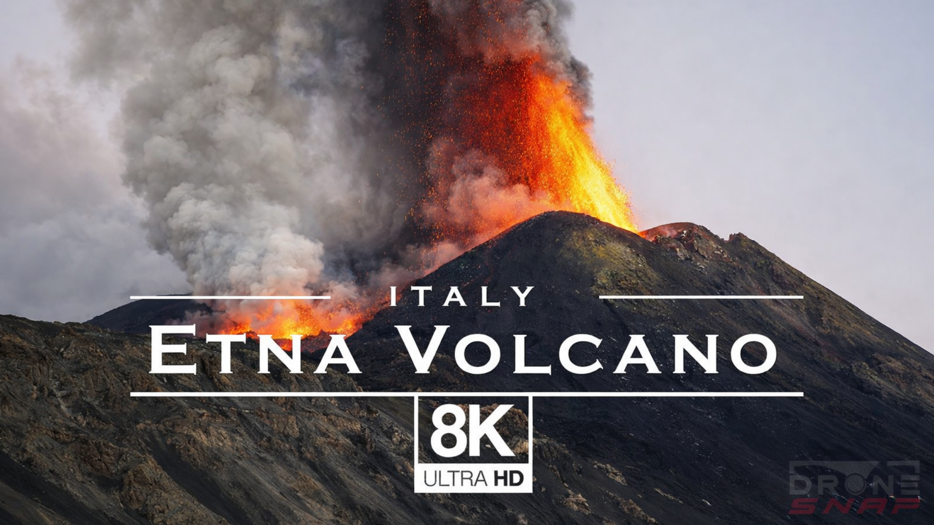 Etna volcano, Sicily stunning 8K UHD drone views of Italy’s iconic volcano