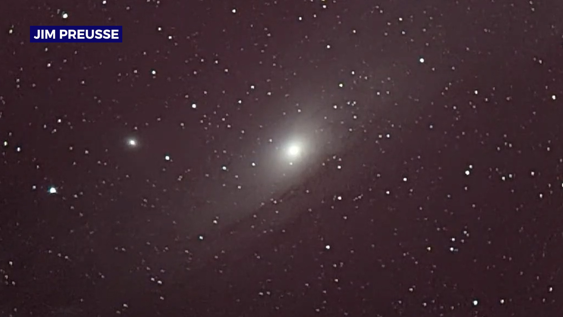 Pleiades star cluster & Andromeda galaxy seen through the northern lights