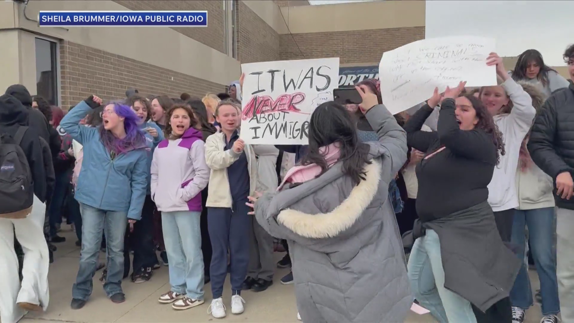 Two hundred students walked out to protest against ICE