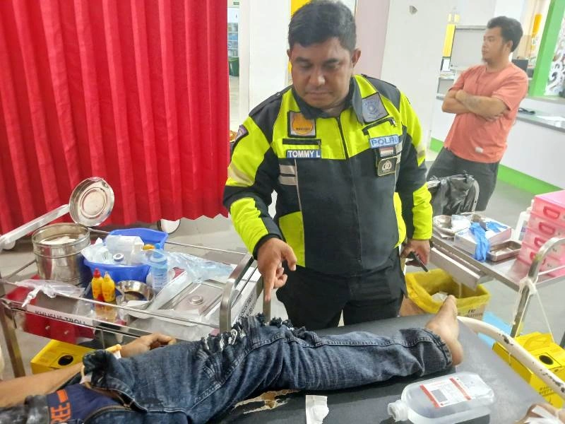 Avanza vs Beat di Jalan G Obos Palangka Raya, satu pengendara kritis