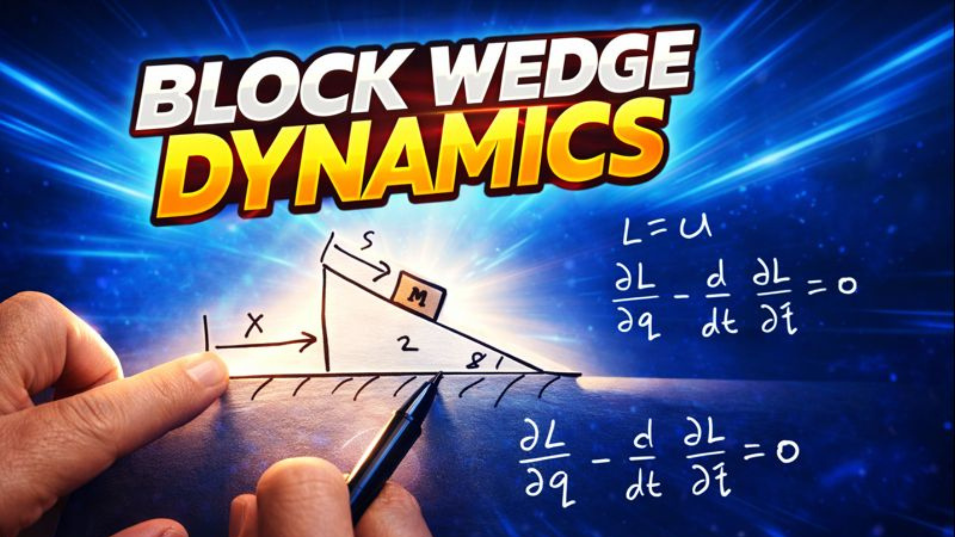 Lagrangian mechanics: Block sliding down a movable wedge