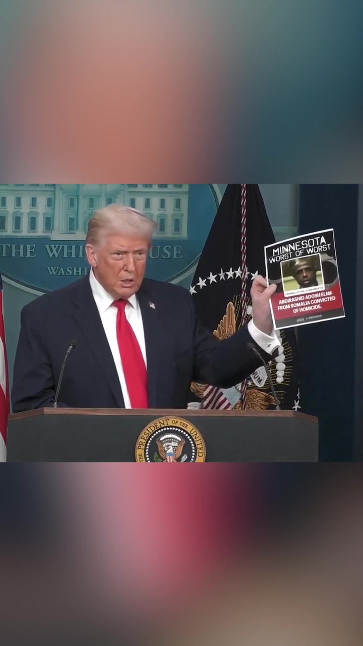 Trump displays mugshots of criminals arrested in Minnesota