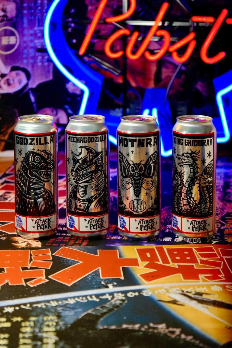 Even Godzilla’s beer is gigantic! Pabst Blue Ribbon and Toho team up ...