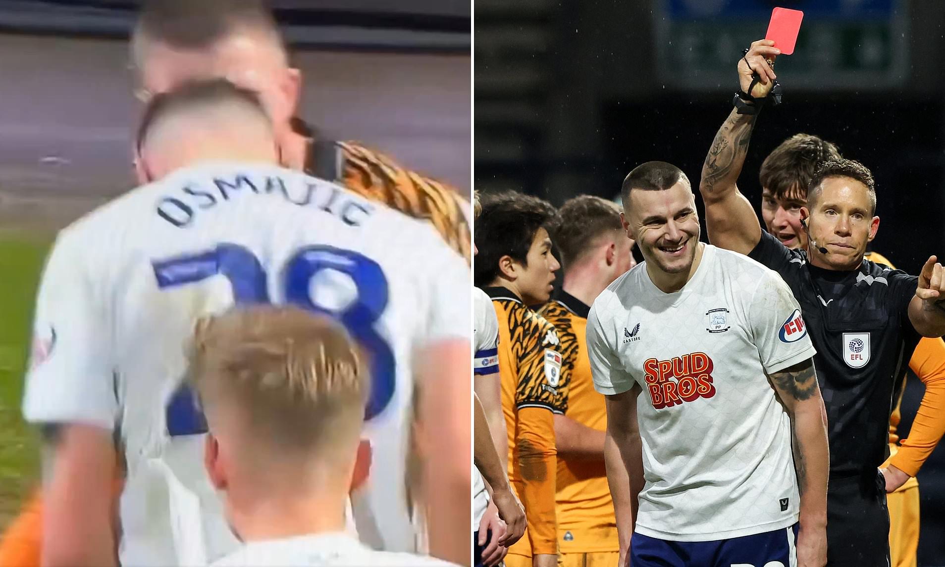 Championship bad boy headbutts Hull City star after returning from nine ...