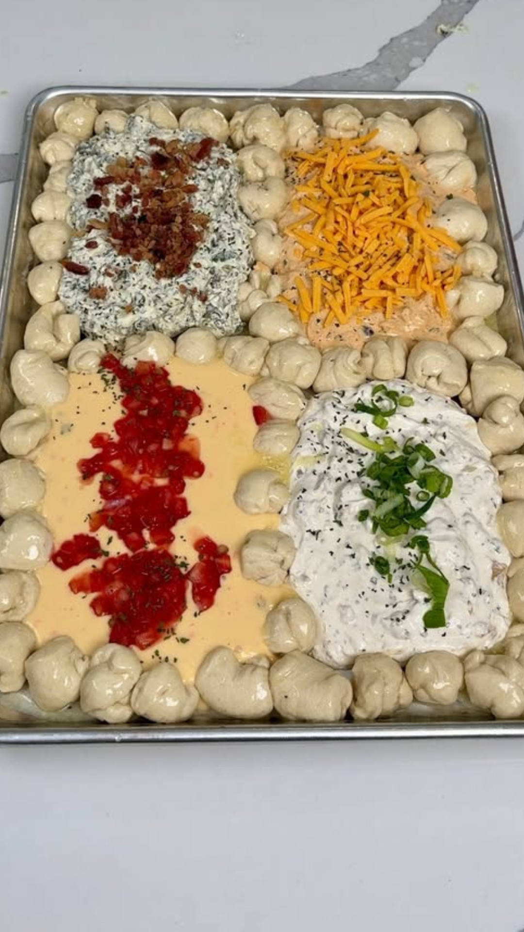 Easy 4 dip tray for the ultimate game day snack
