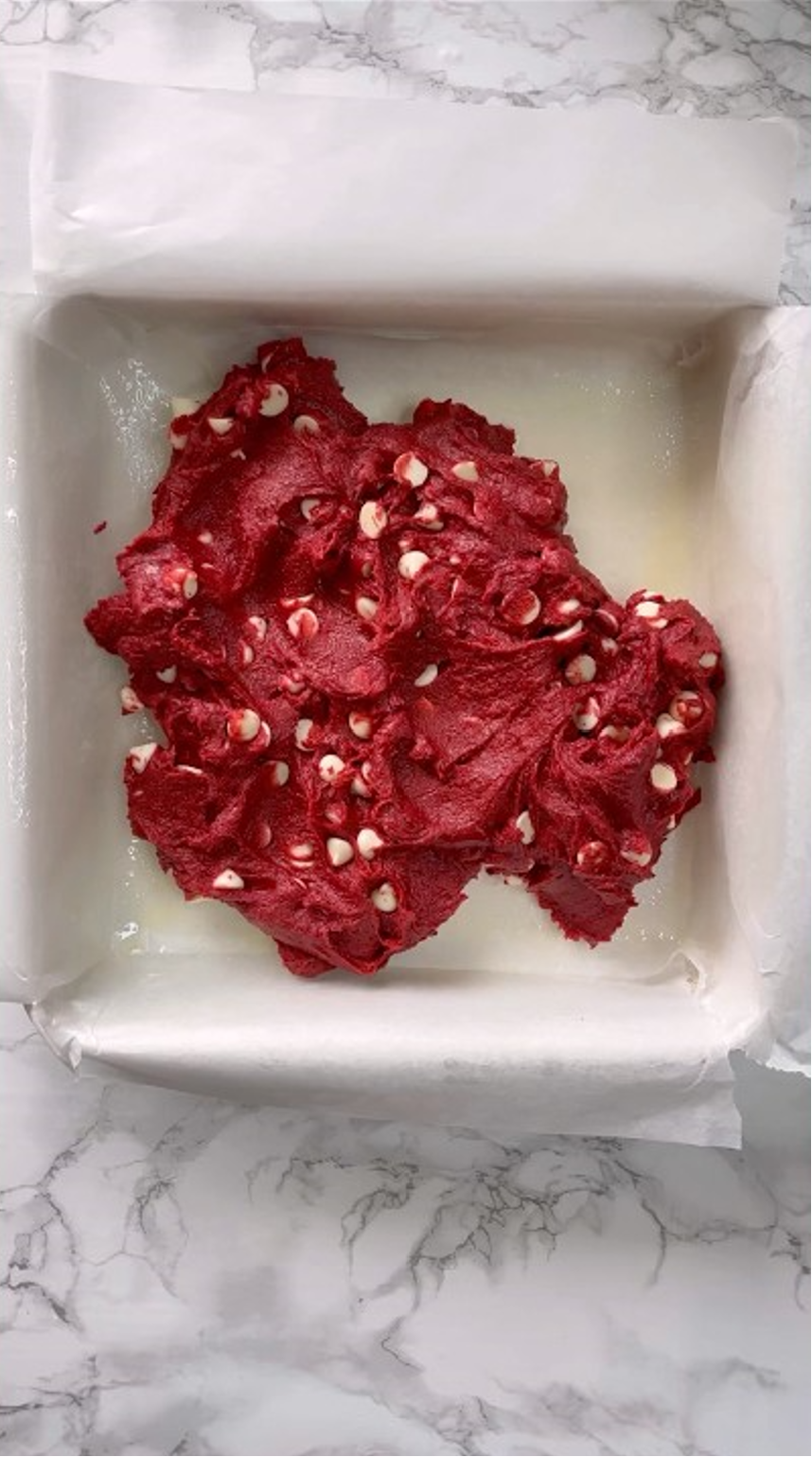 Homemade red velvet brownies