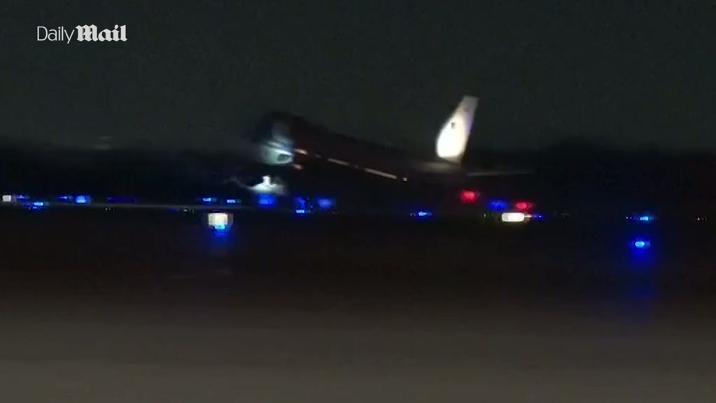 Moment Air Force One takes off before making mid-air U-turn