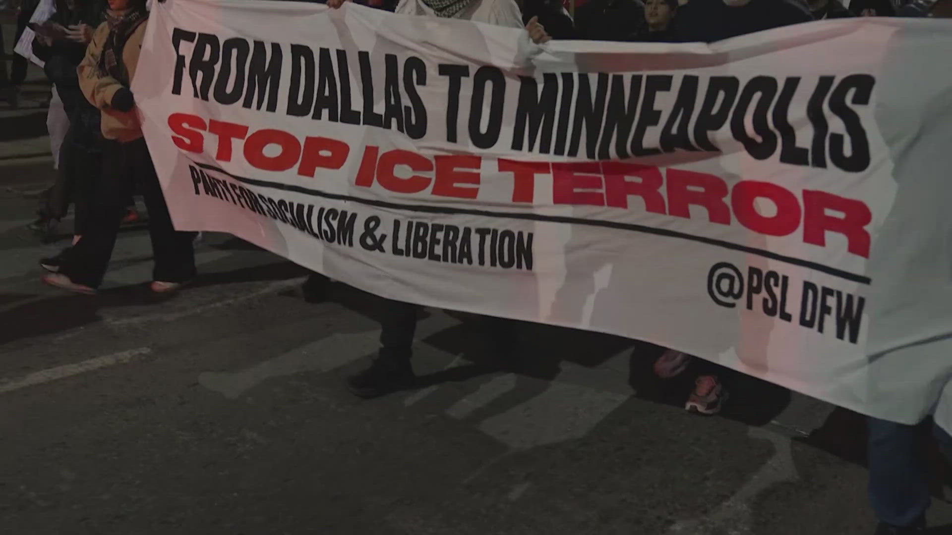 Hundreds of protesters march through downtown Dallas on year ...