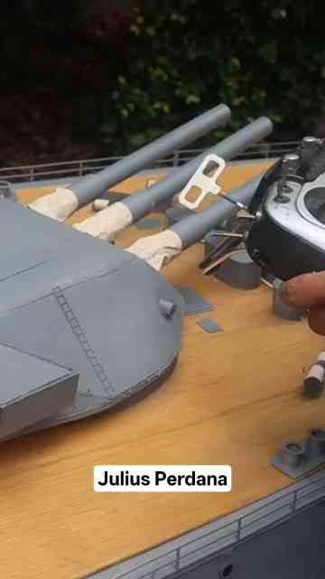 Giant 18 foot RC Yamato firing guns