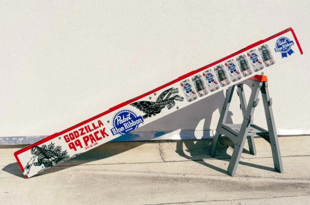 Even Godzilla’s beer is gigantic! Pabst Blue Ribbon and Toho team up ...