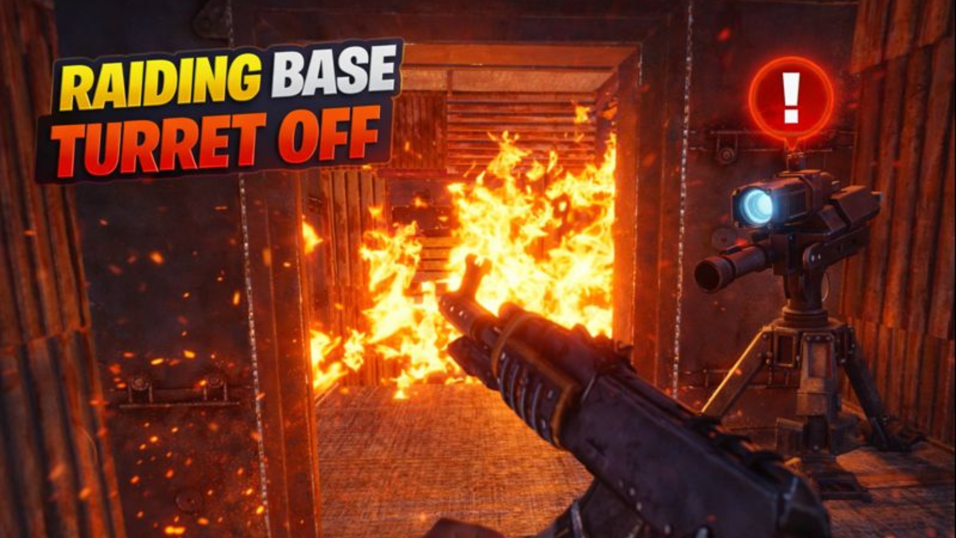 Solo player raids base while turret is disabled