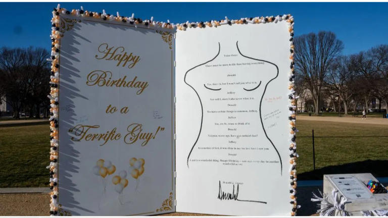 White House furious over giant Epstein birthday card