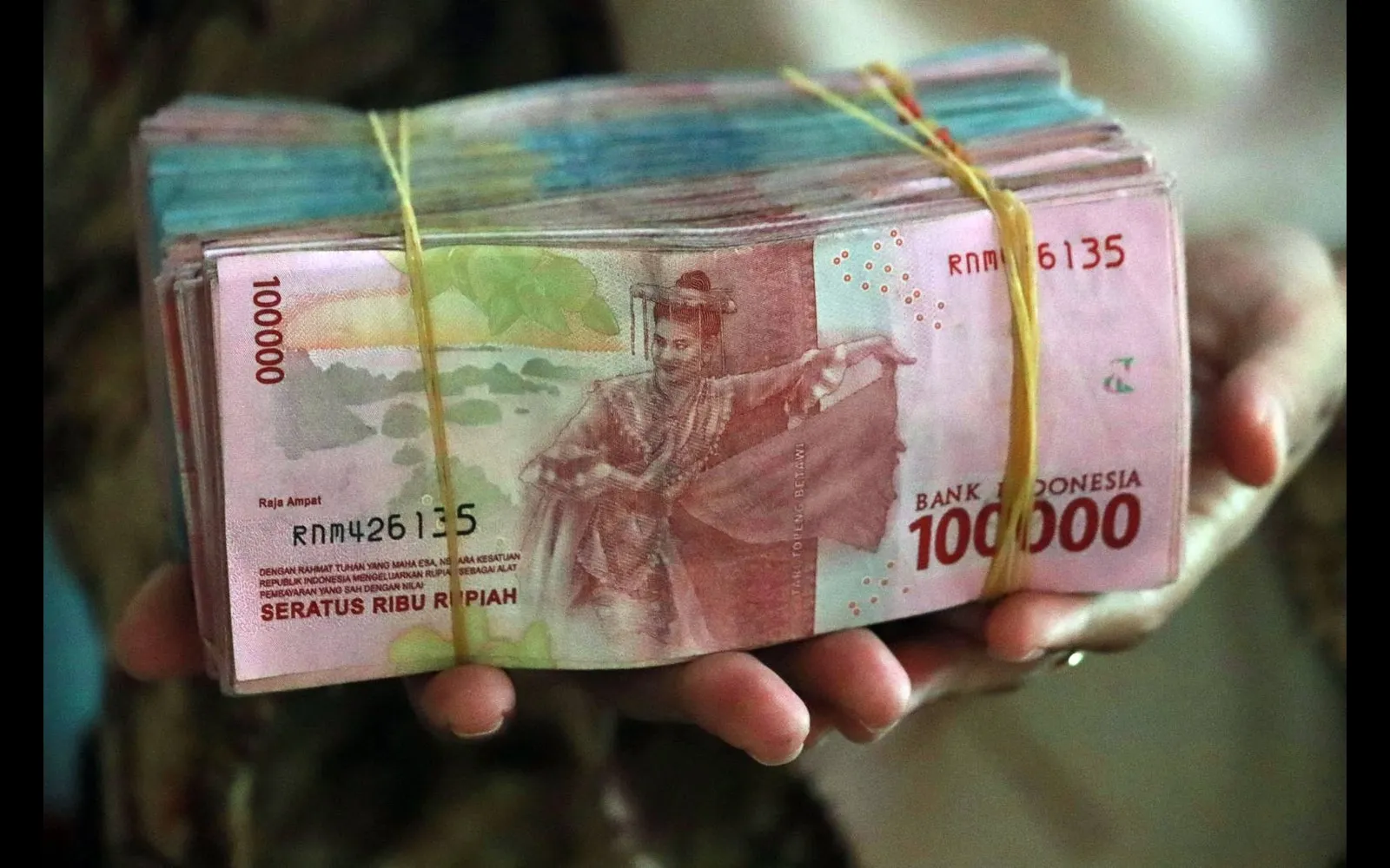 Indonesian rupiah falls to record low against US dollar