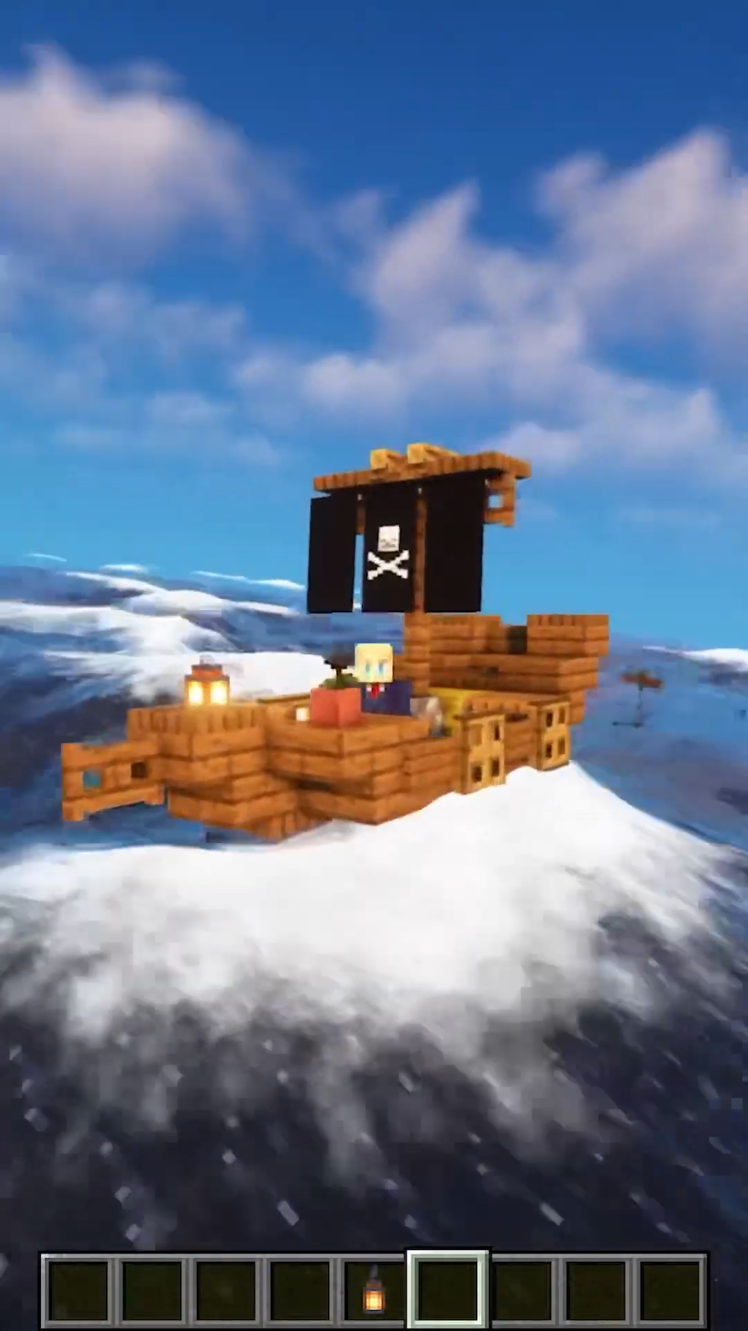 Wooden Pirate Ship Build for Minecraft Seas