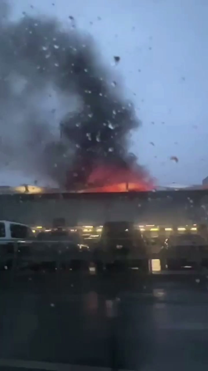 Heathrow fire: Car engulfed in flames outside Terminal 5