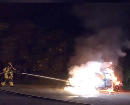 Shocking video shows vehicle on fire in California