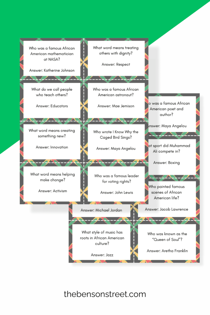 Black History Month trivia questions and answers printable