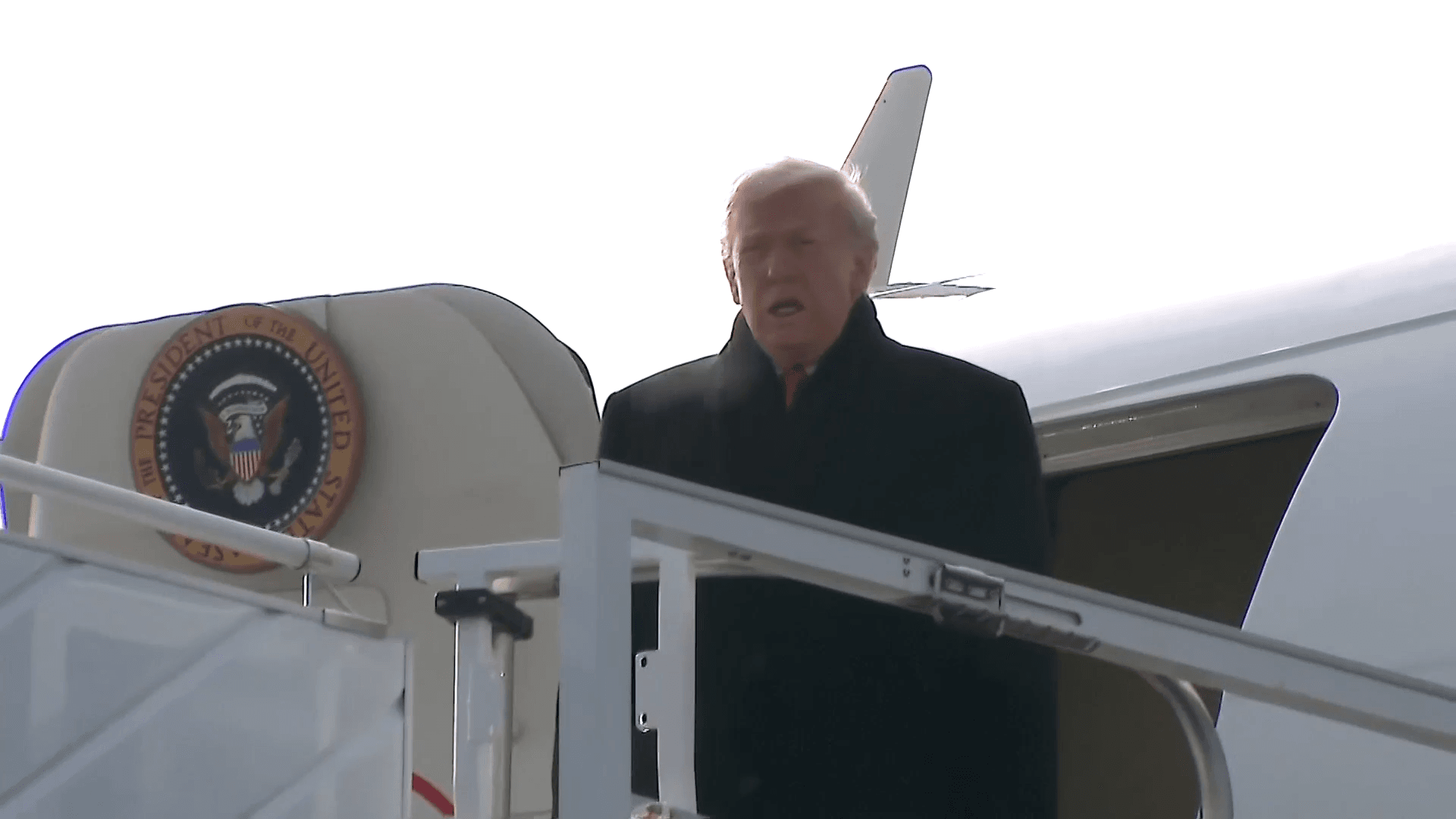 Watch: Donald Trump steps off plane as he braces for clash with world ...