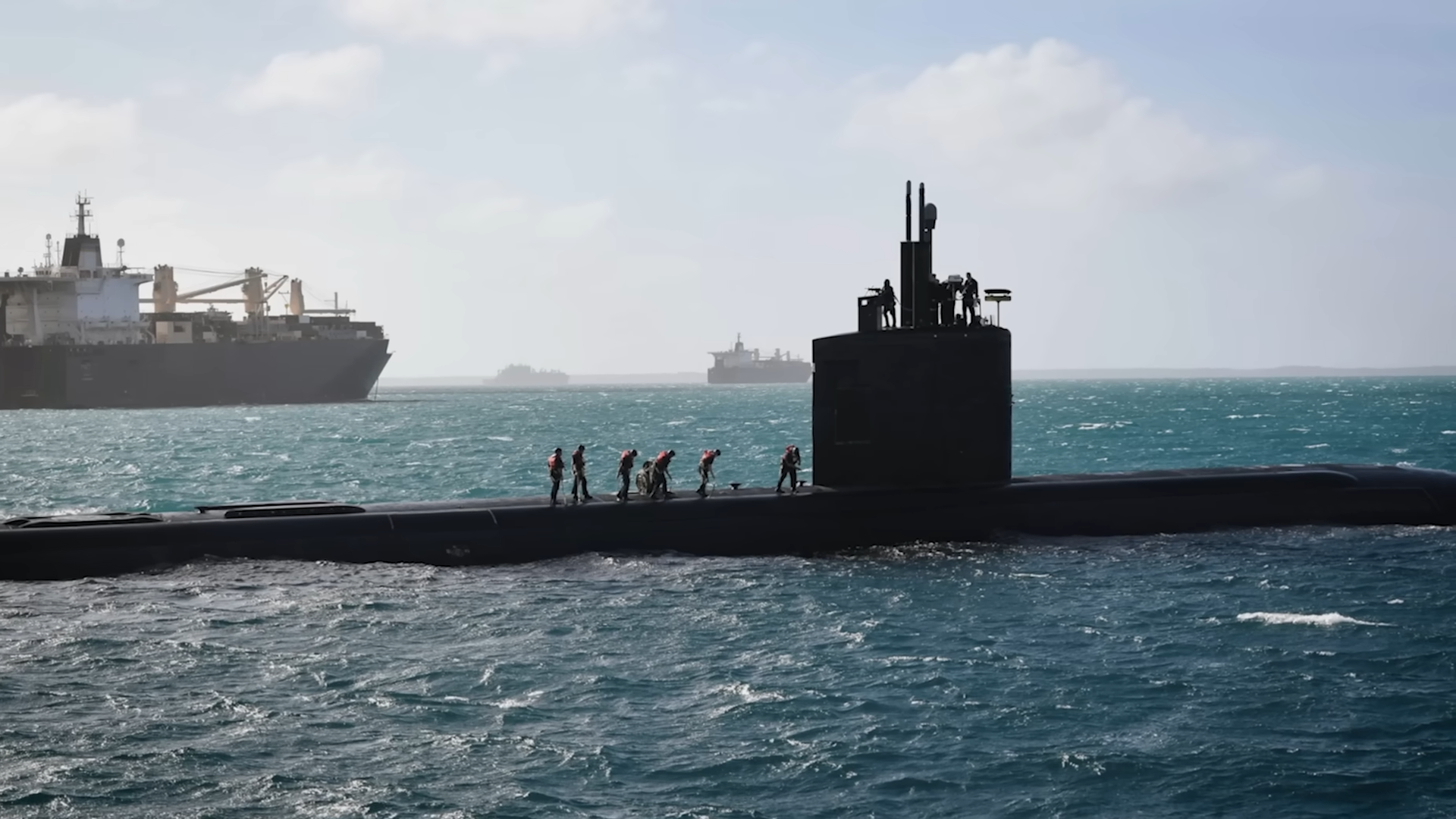This submarine surfaced at full speed… a school ship was cut in half