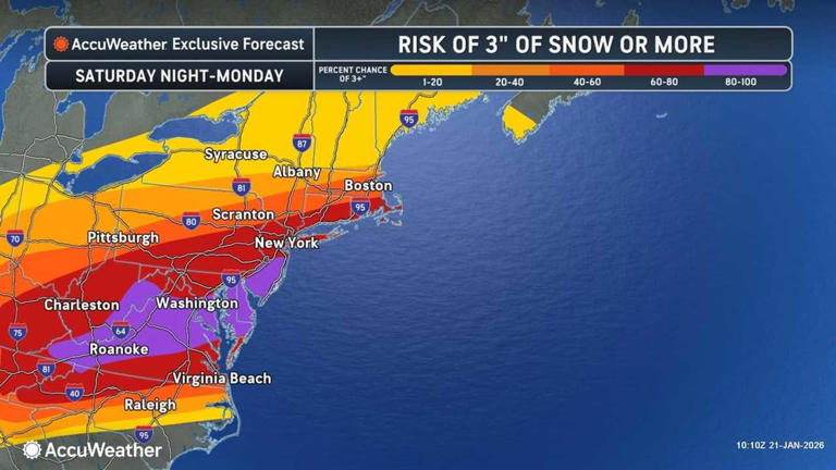 New map shows where significant snowfall is most likely from major ...