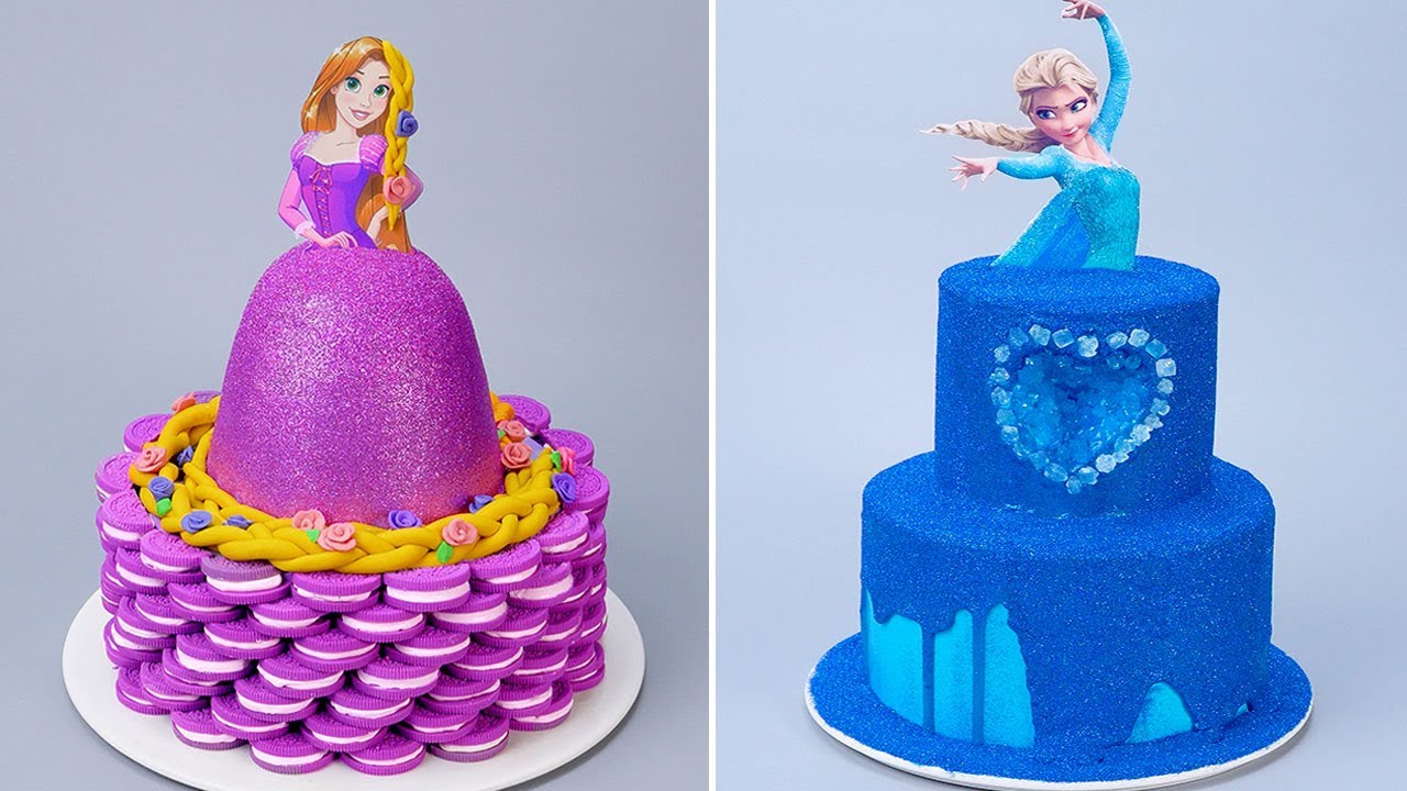 Princess doll cake and blue fantasy cake