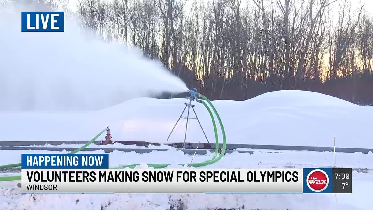 Volunteers make first snow of season for Special Olympics Winter Games