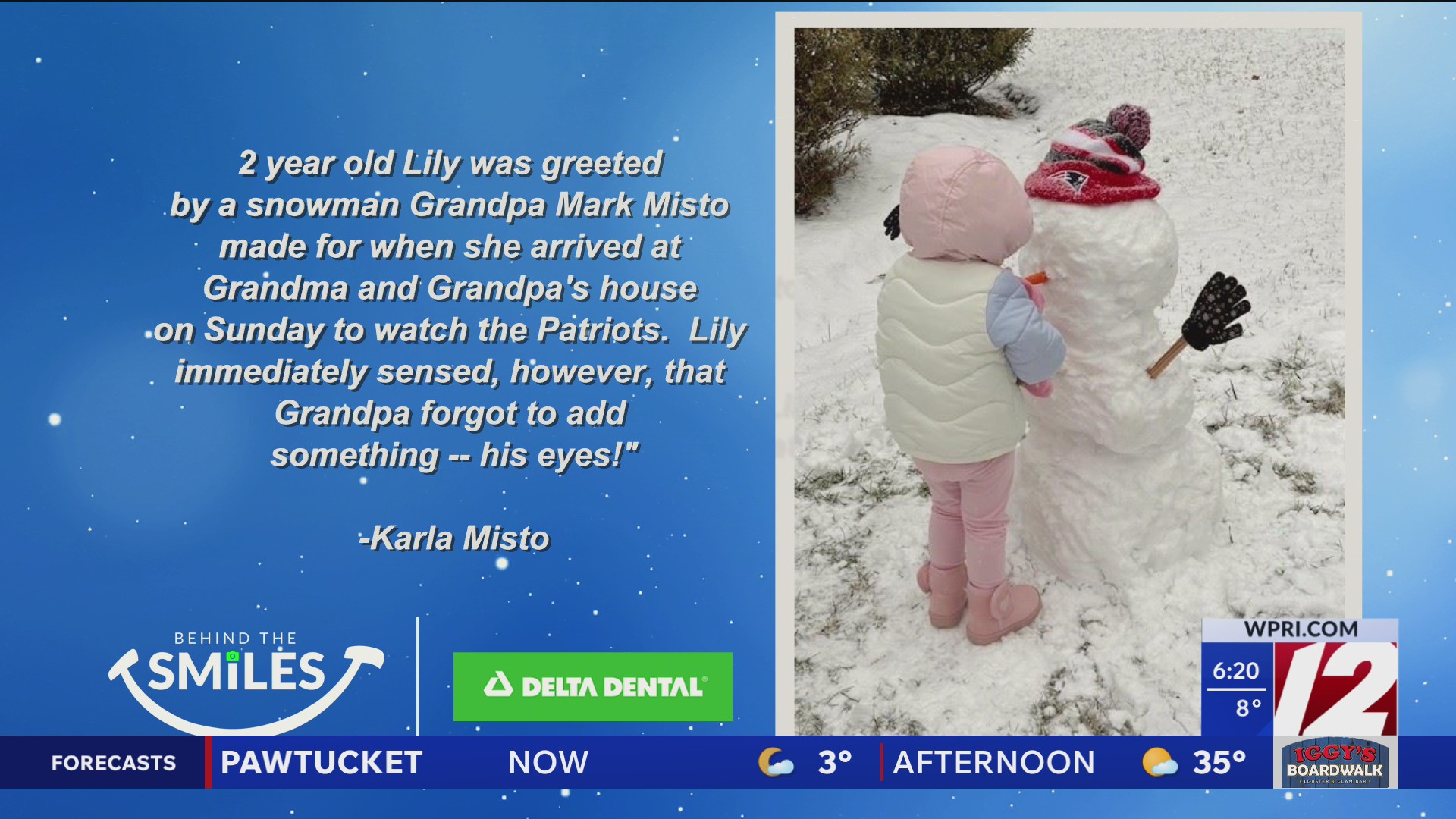 Behind the smiles photo for 1/21/26 from Karla Misto