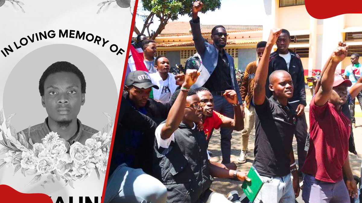 Bill Kaunda’s death: Nairobi students protest at Lang’ata Police ...