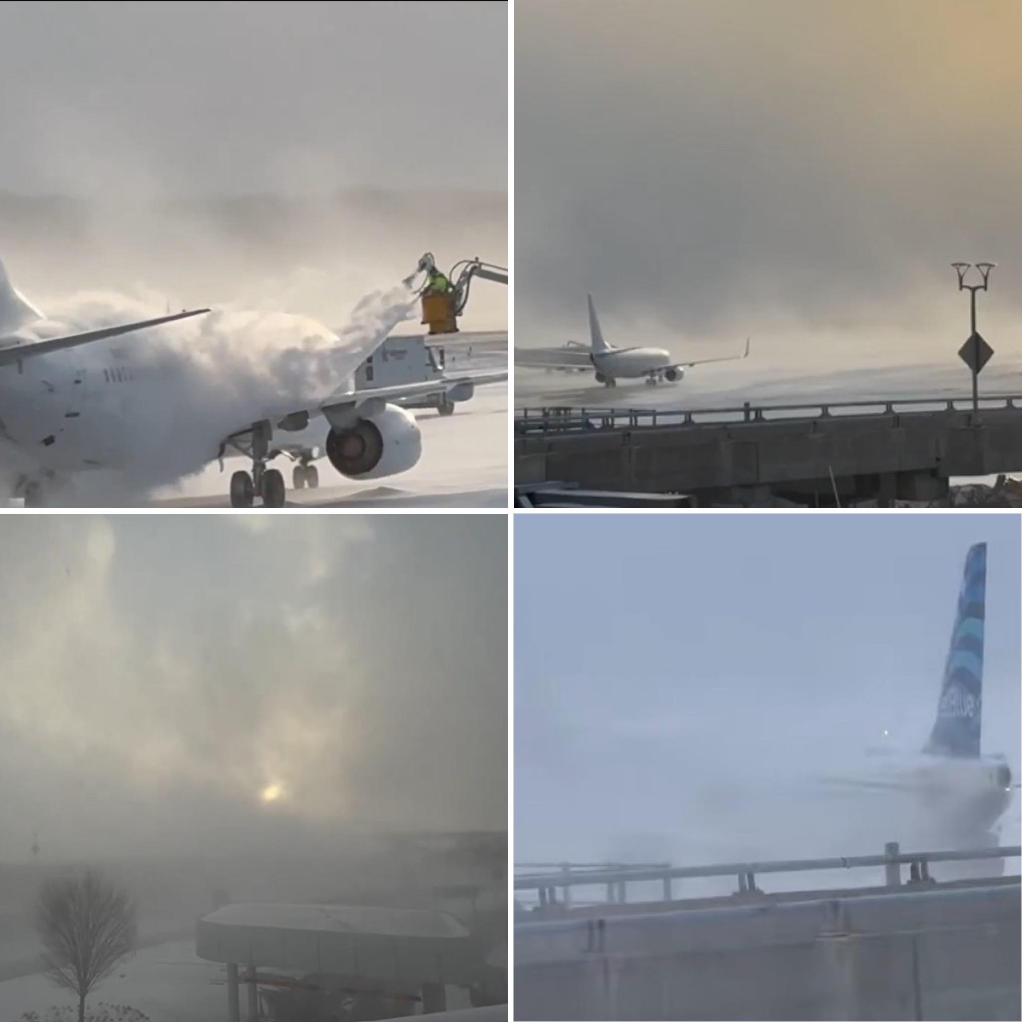 Footage shows wild stormy weather at Rochester Airport, NY