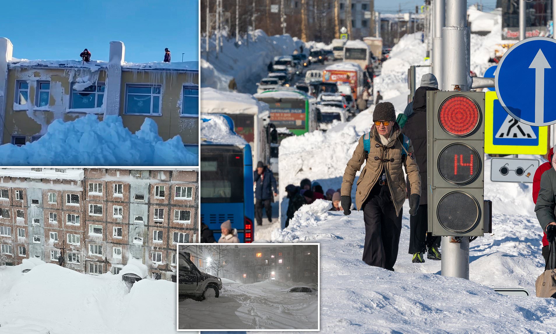 Extreme snowfall buries towns in Far East Russia after worst blizzards ...