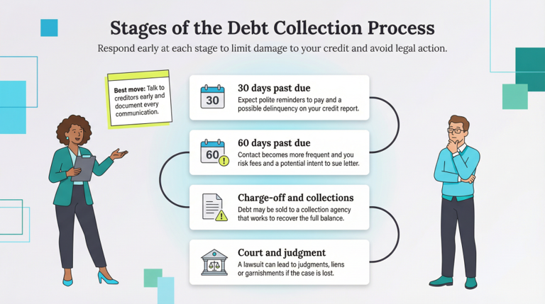 From collections to repossession: A timeline of debt