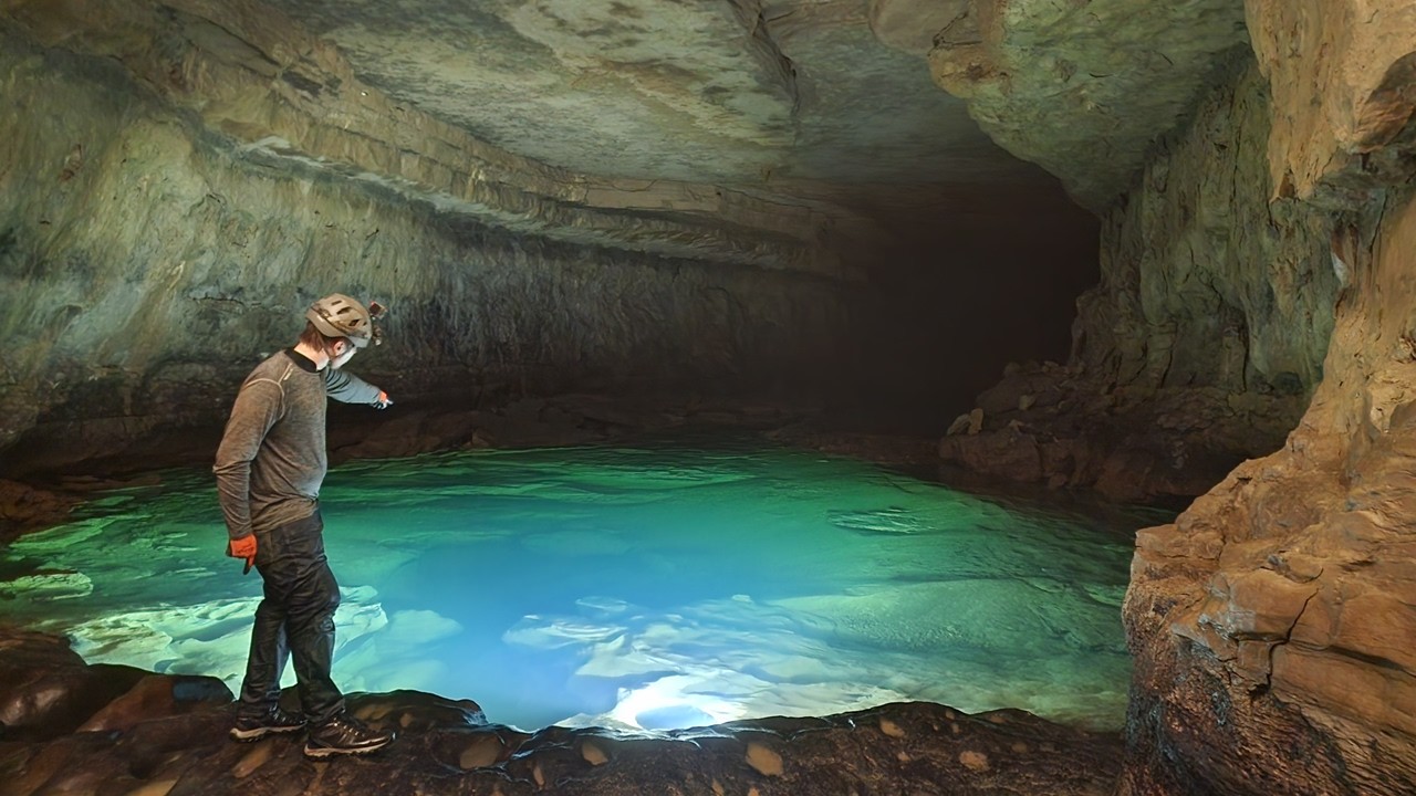 A 280 foot underground waterfall no one was meant to descend